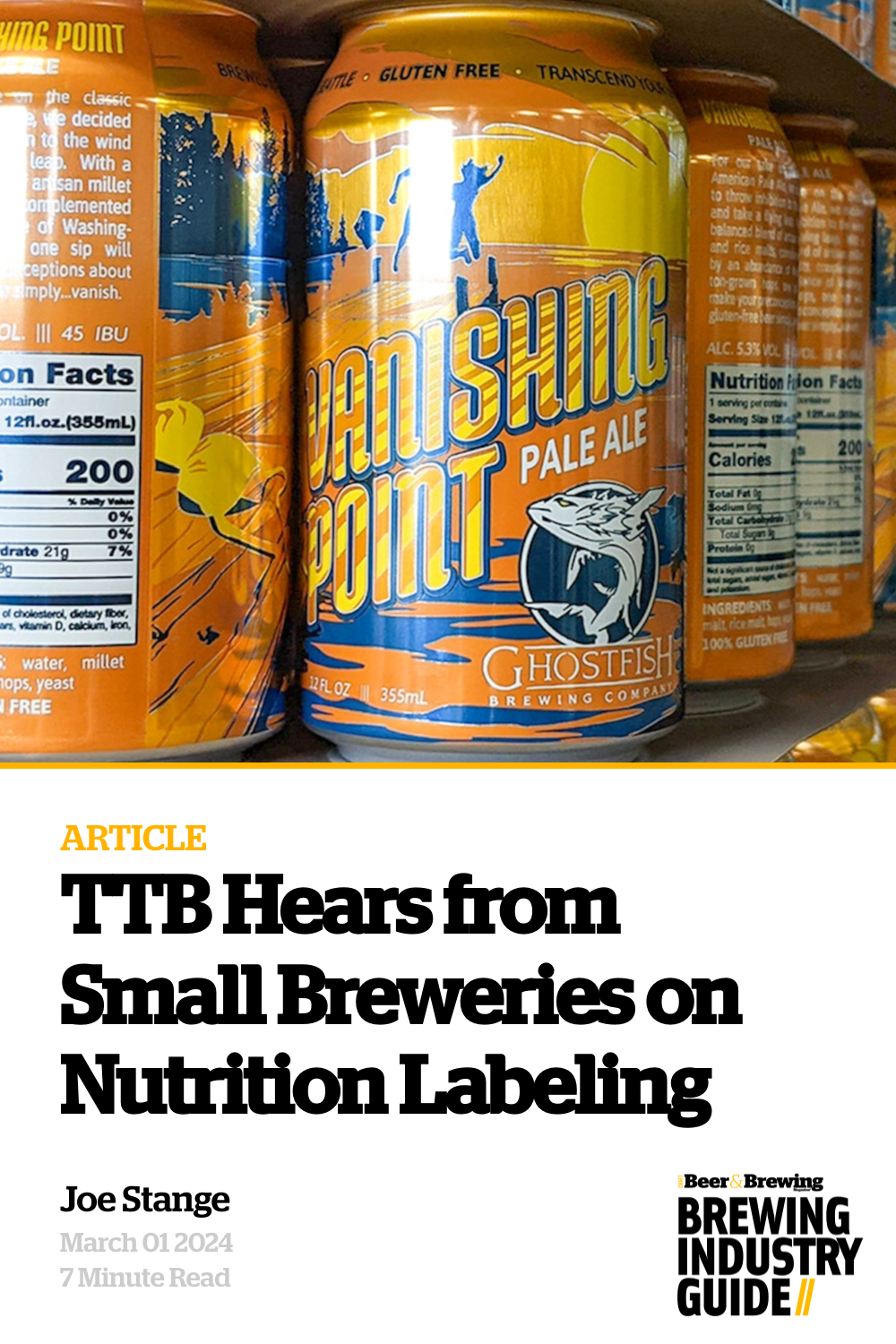 TTB Hears from Small Breweries on Nutrition Labeling | Brewing Industry ...