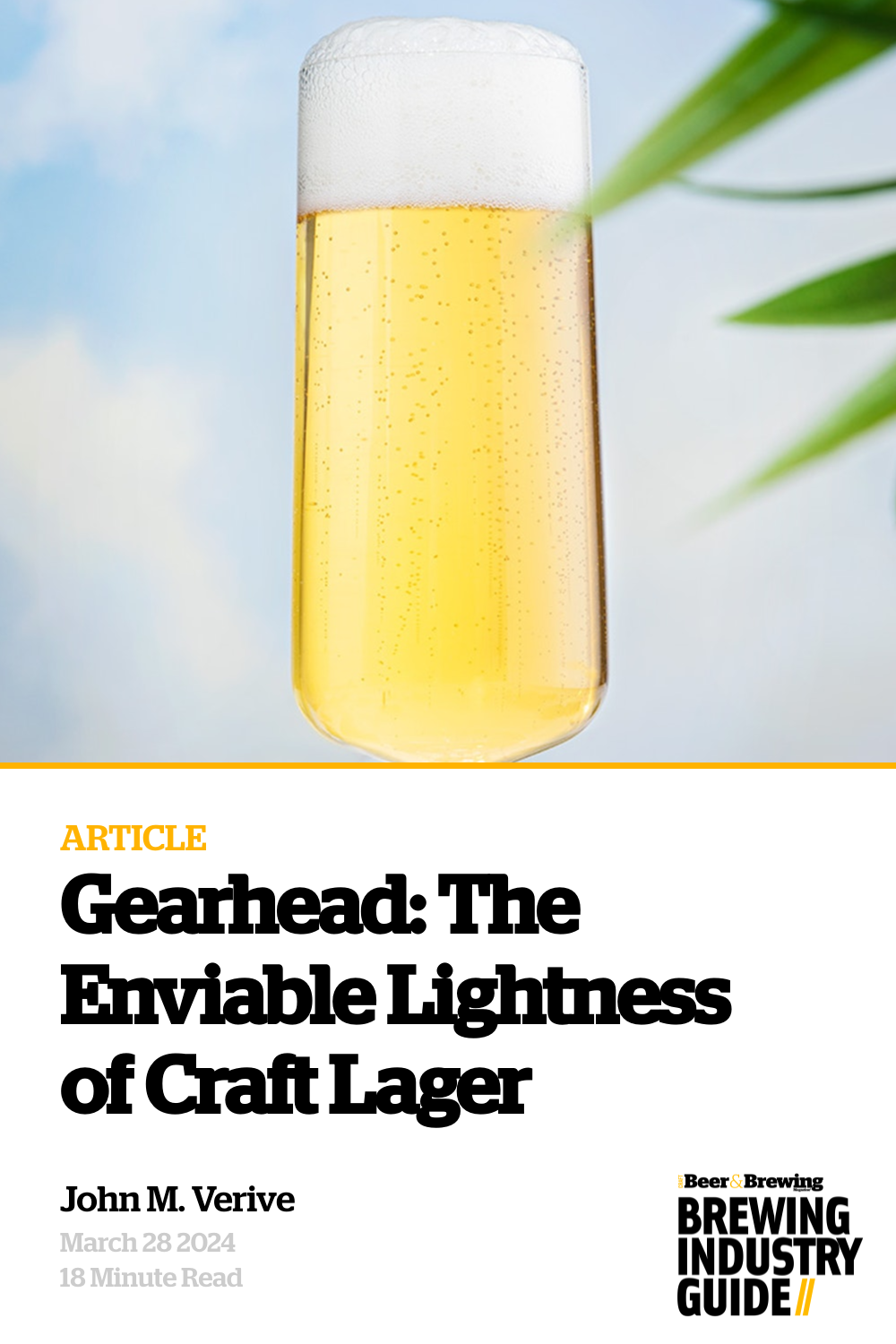 Gearhead: The Enviable Lightness of Craft Lager | Brewing Industry Guide