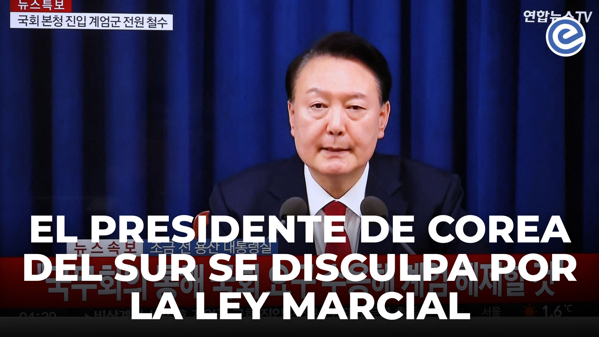 El presidente de Corea del Sur se disculpa por la ley marcial