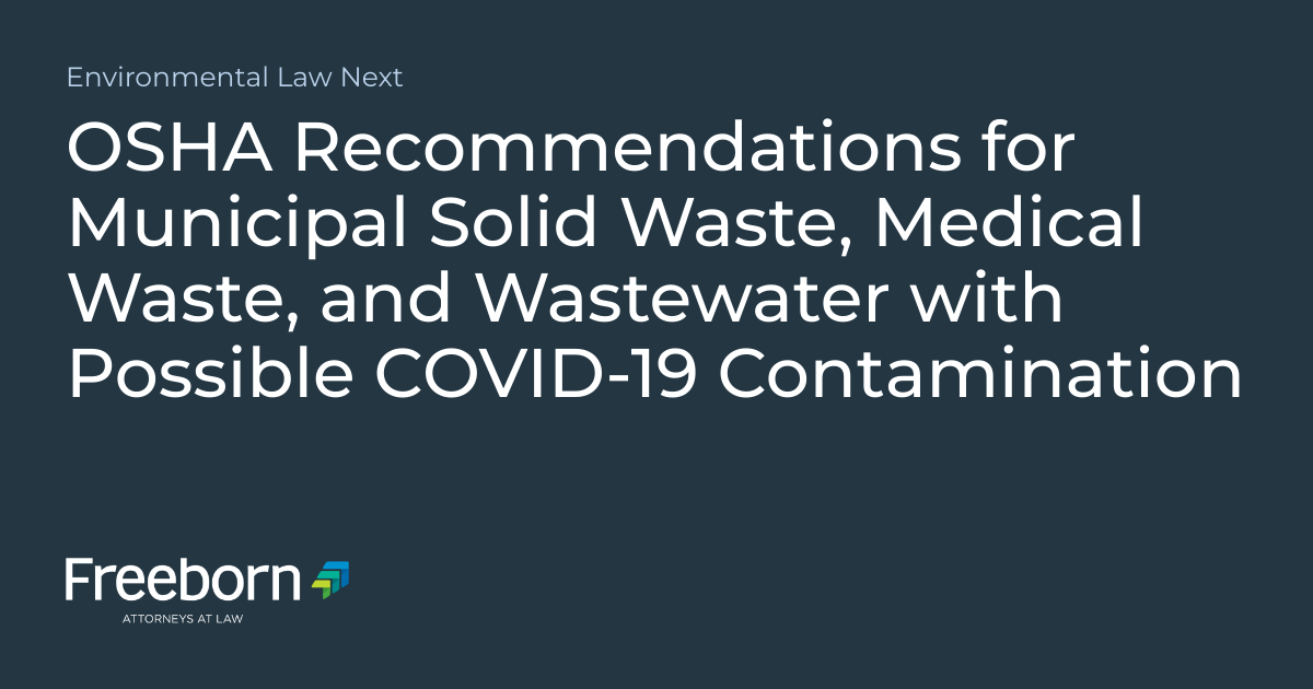 OSHA Recommendations for Municipal Solid Waste, Medical Waste, and ...
