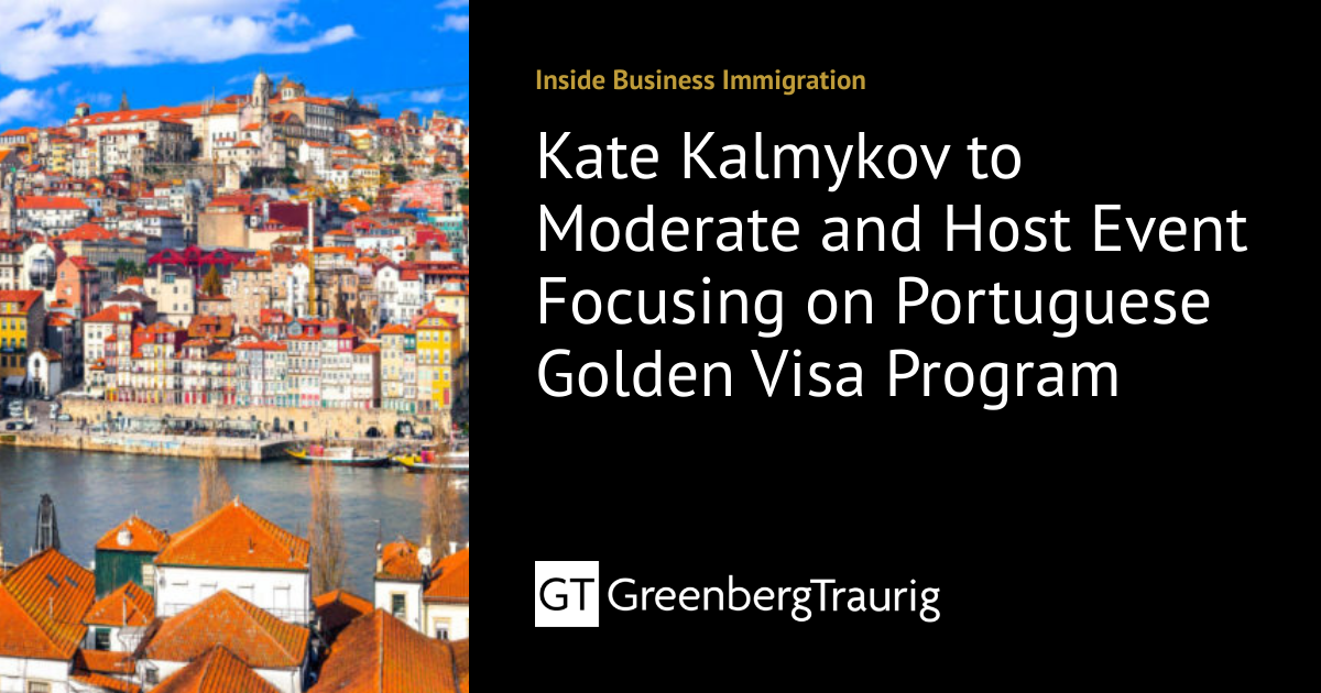 Kate Kalmykov to Moderate and Host Event Focusing on Portuguese Golden ...