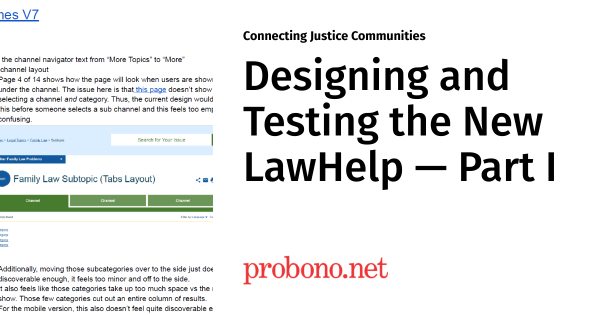 Designing and Testing the New LawHelp — Part I | Connecting Justice ...