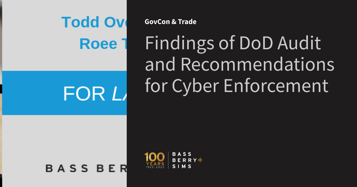 Findings of DoD Audit and Recommendations for Cyber Enforcement ...
