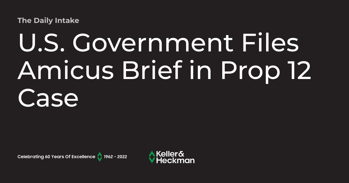 U.S. Government Files Amicus Brief in Prop 12 Case | The Daily Intake