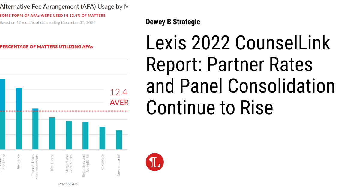 Lexis 2022 CounselLink Report: Partner Rates and Panel Consolidation ...