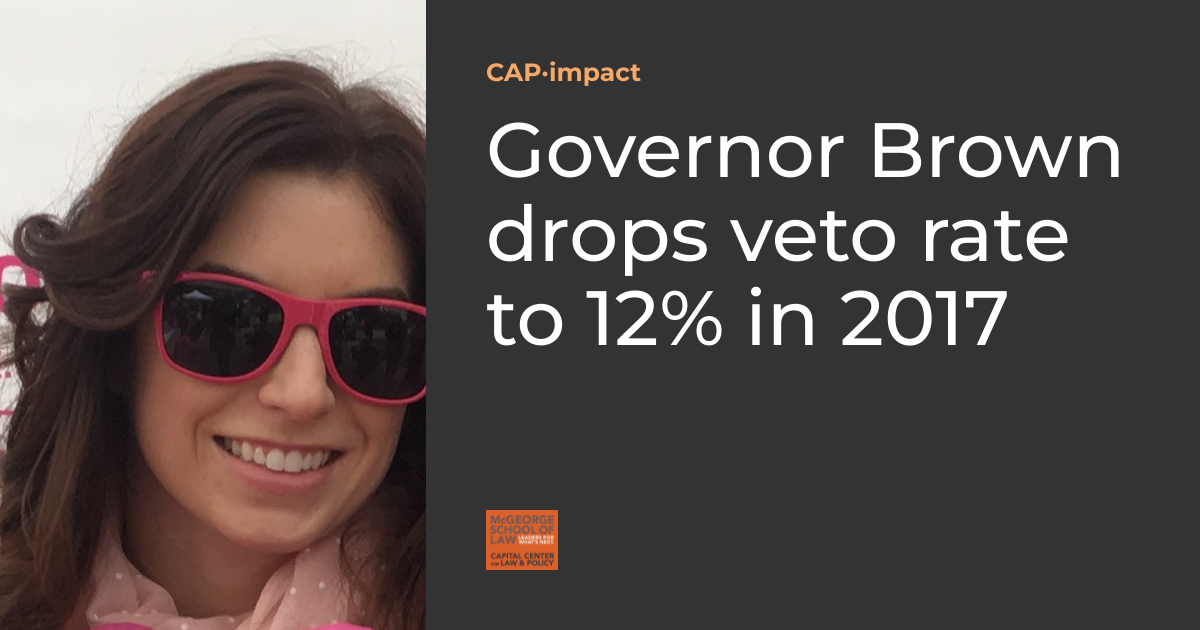 Governor Brown drops veto rate to 12% in 2017 | CAP·impact