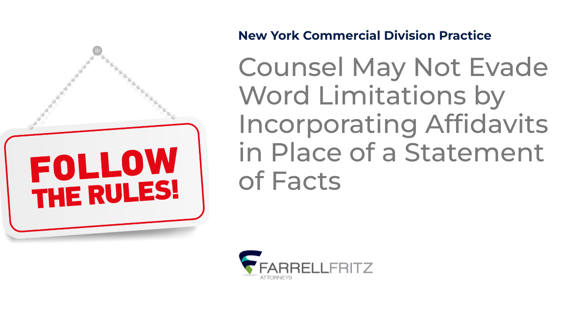 Counsel May Not Evade Word Limitations by Incorporating Affidavits in ...