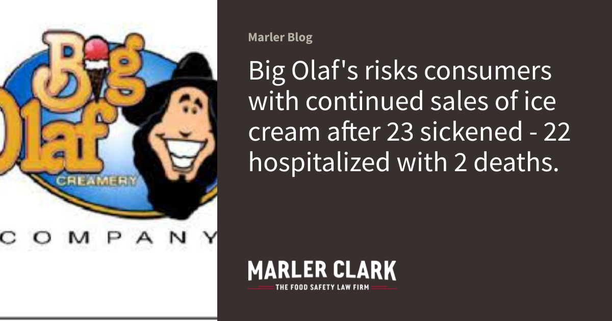 Big Olaf's risks consumers with continued sales of ice cream after 23 ...