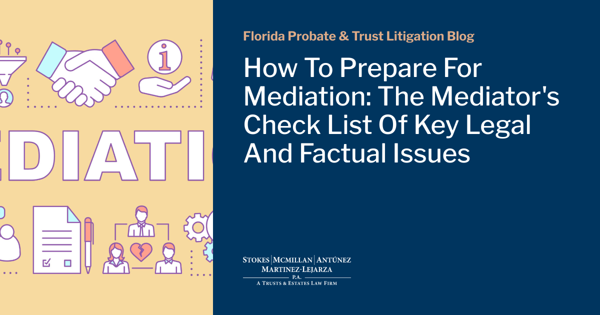 How To Prepare For Mediation: The Mediator's Check List Of Key Legal ...
