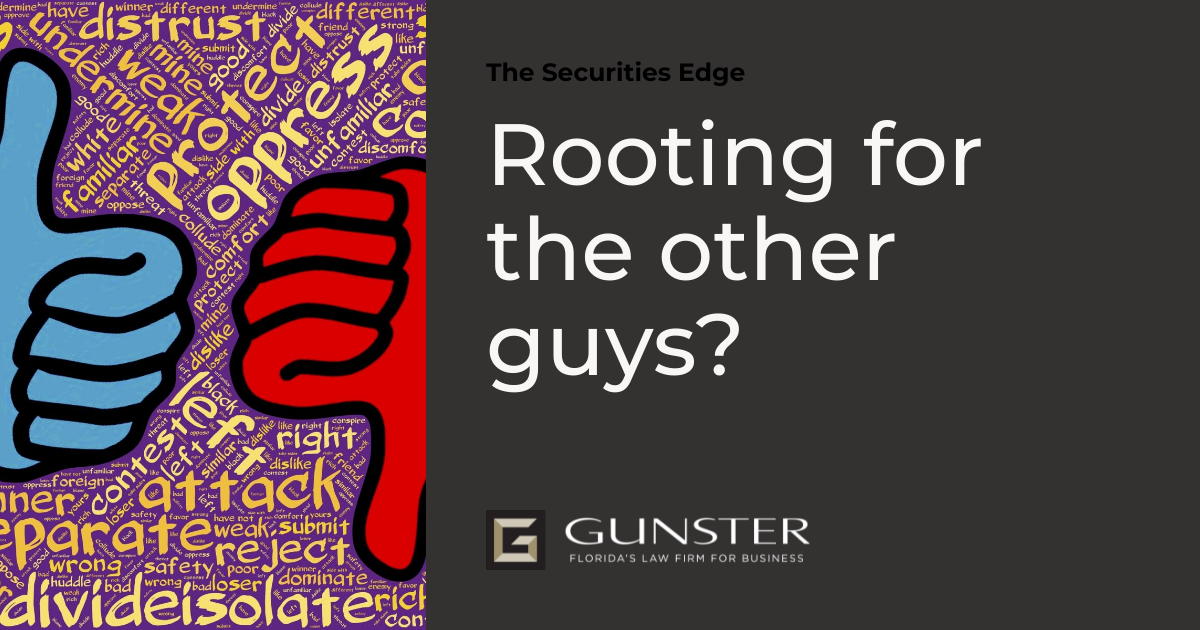 Rooting for the other guys? | The Securities Edge