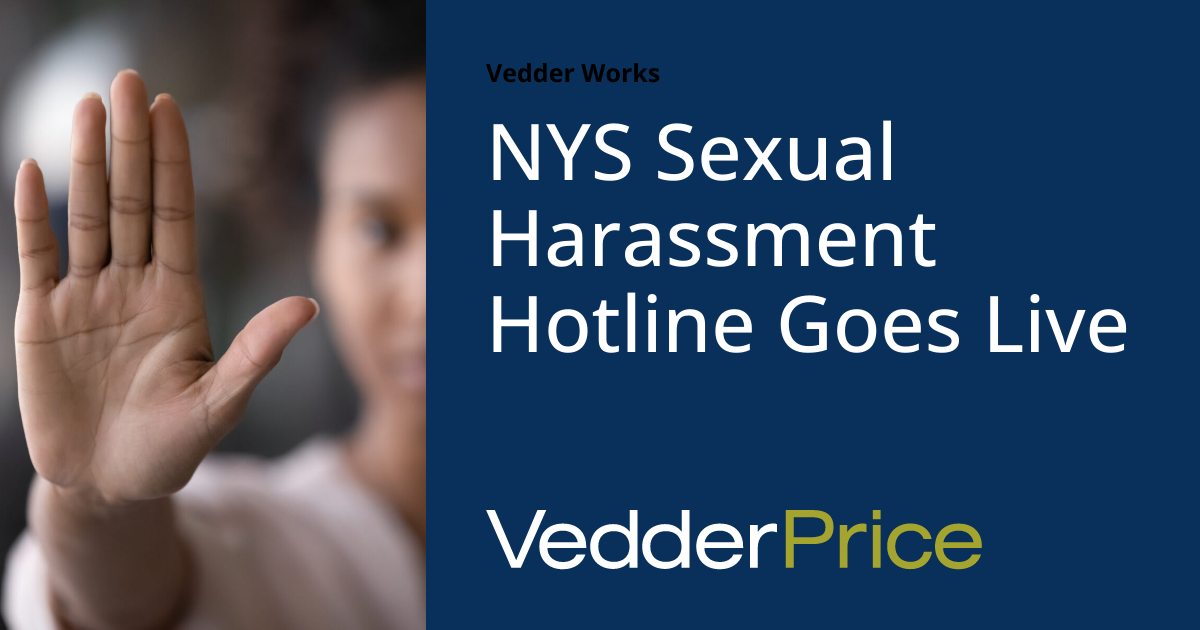 NYS Sexual Harassment Hotline Goes Live | Vedder Works