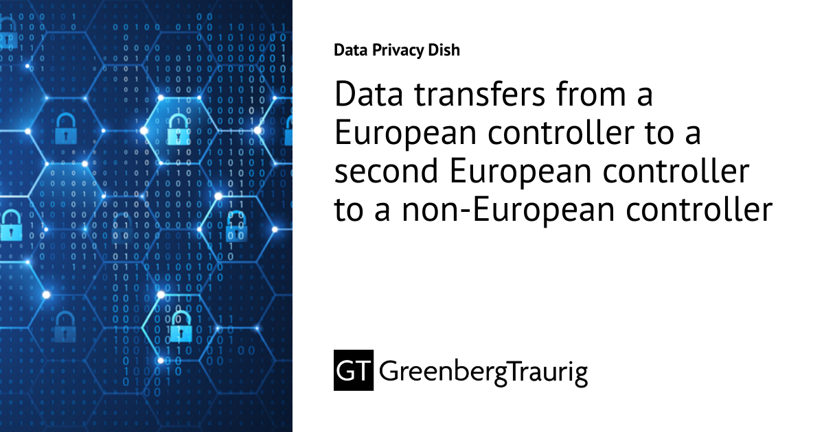 Data transfers from a European controller to a second European ...