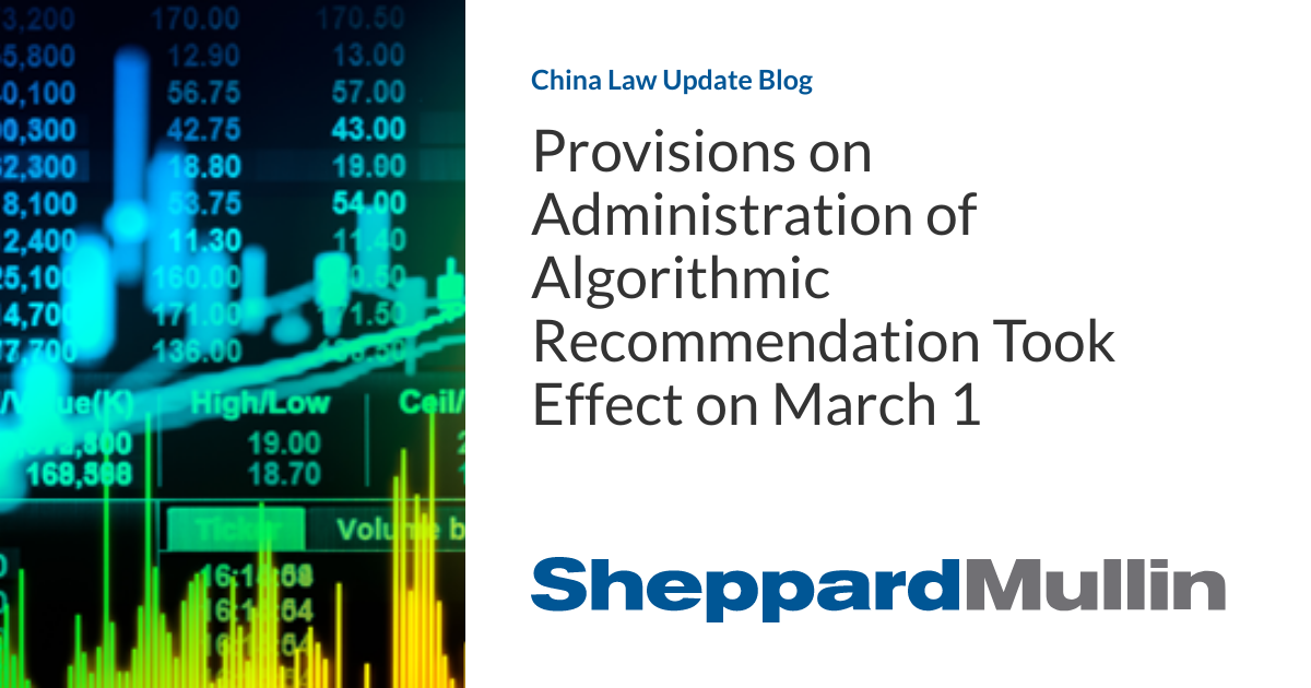 Provisions on Administration of Algorithmic Recommendation Took Effect ...