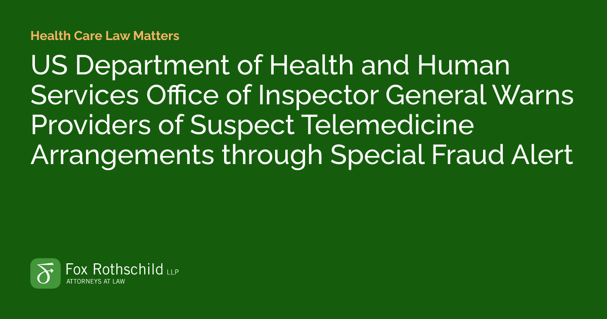 US Department of Health and Human Services Office of Inspector General ...