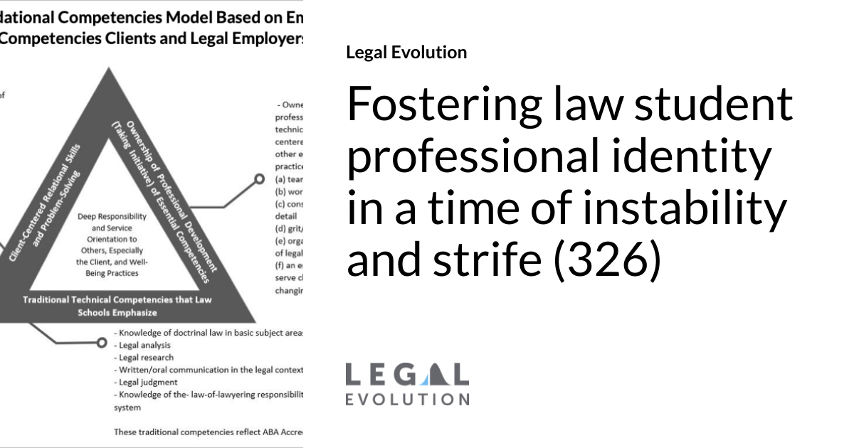 Fostering law student professional identity in a time of instability ...