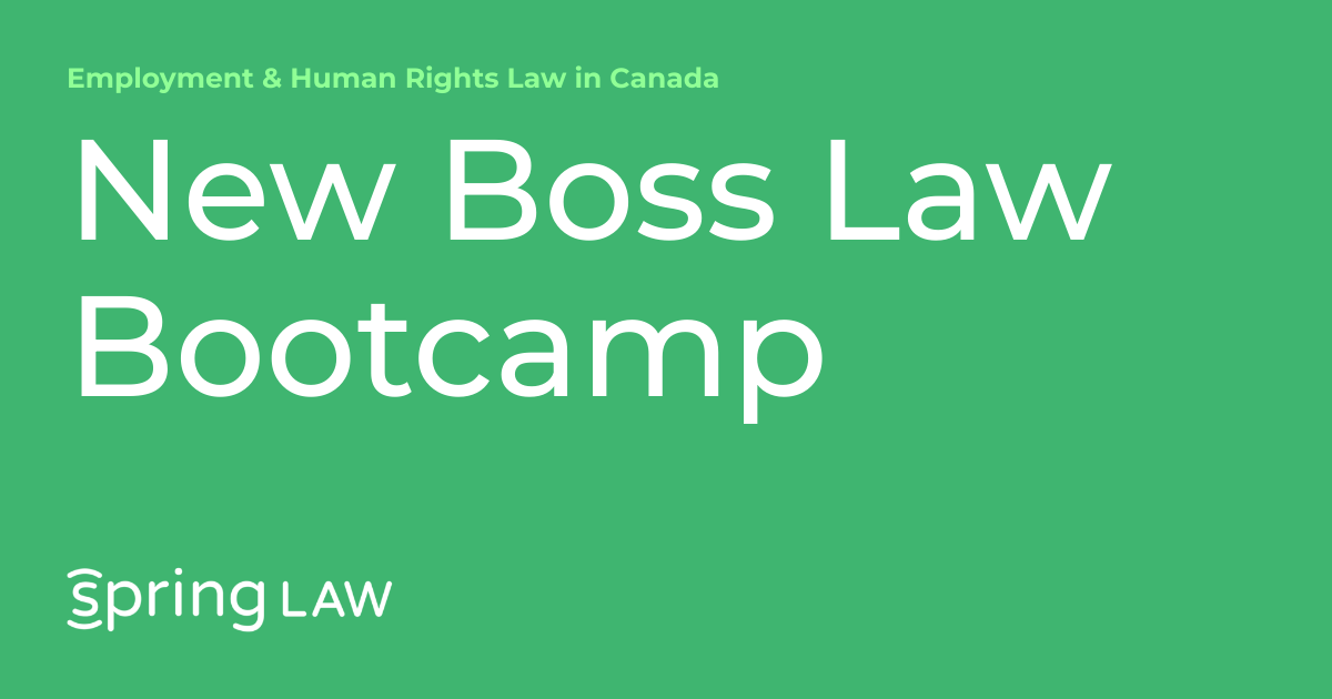 HR law toolkit: Boss Law Bootcamp
