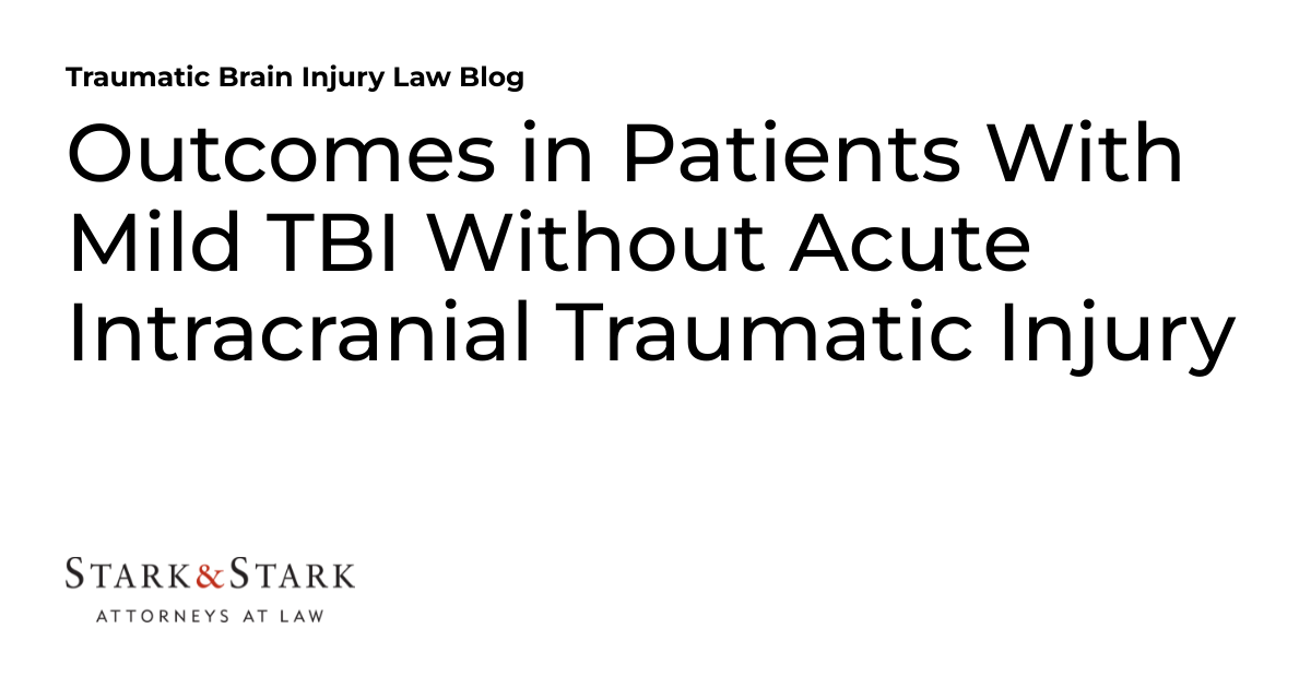 Results in People With Moderate TBI Without Severe Intracranial ...
