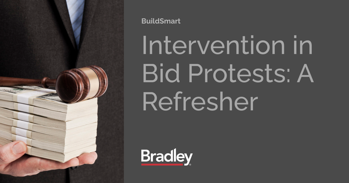 Intervention in Bid Protests: A Refresher | BuildSmart