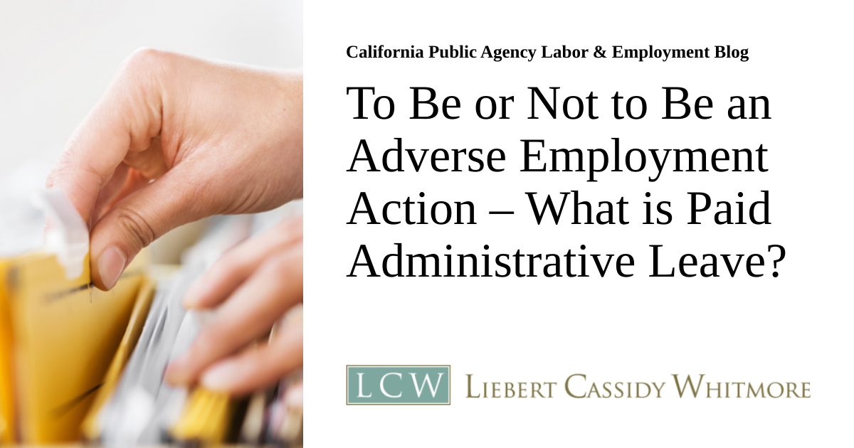 To Be or Not to Be an Adverse Employment Action – What is Paid ...