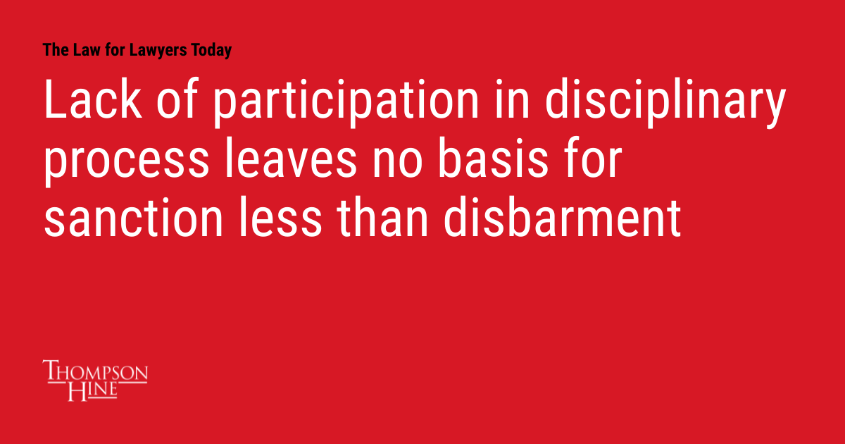 Lack of participation in disciplinary process leaves no basis for ...