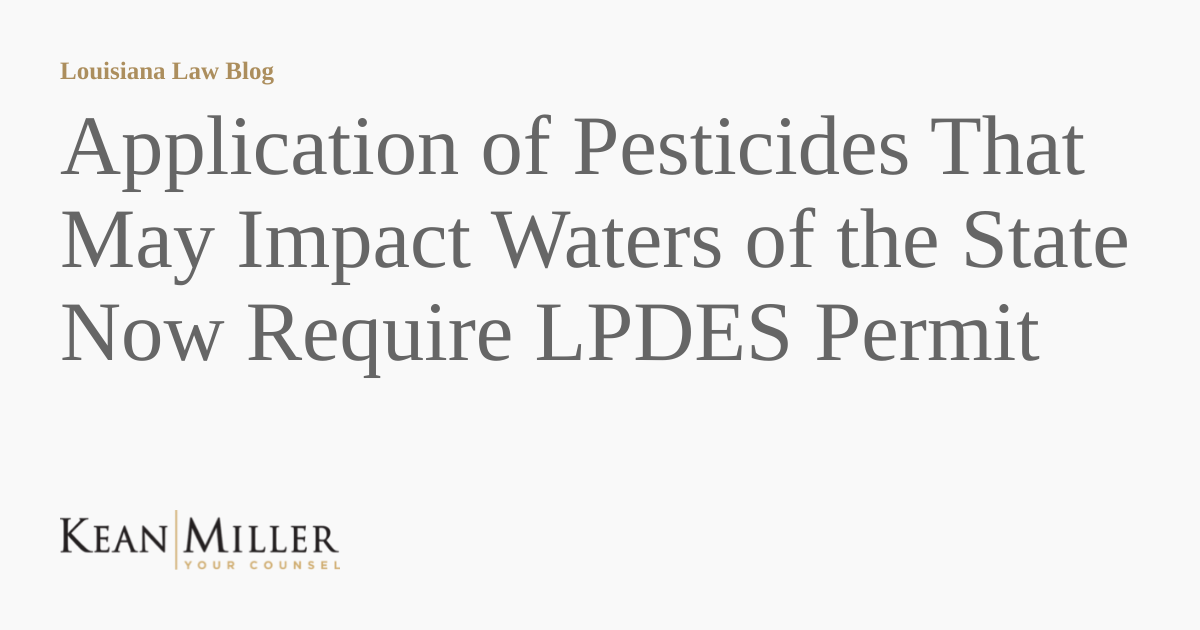 Application of Pesticides That May Impact Waters of the State Now ...