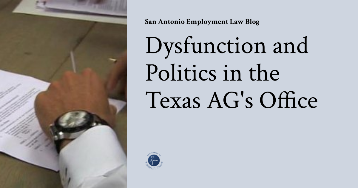 Dysfunction and Politics in the Texas AG's Office | San Antonio ...