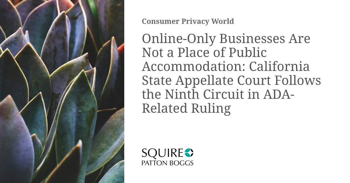 Online-Only Businesses Are Not a Place of Public Accommodation ...