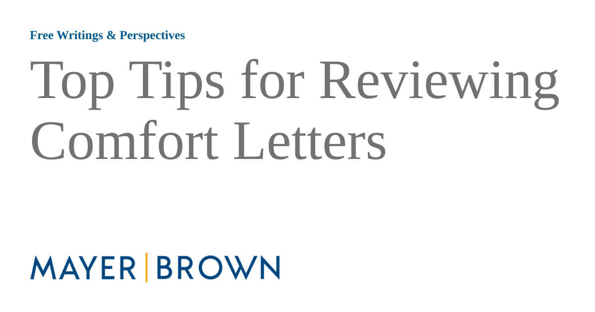 Top Tips for Reviewing Comfort Letters | Free Writings & Perspectives