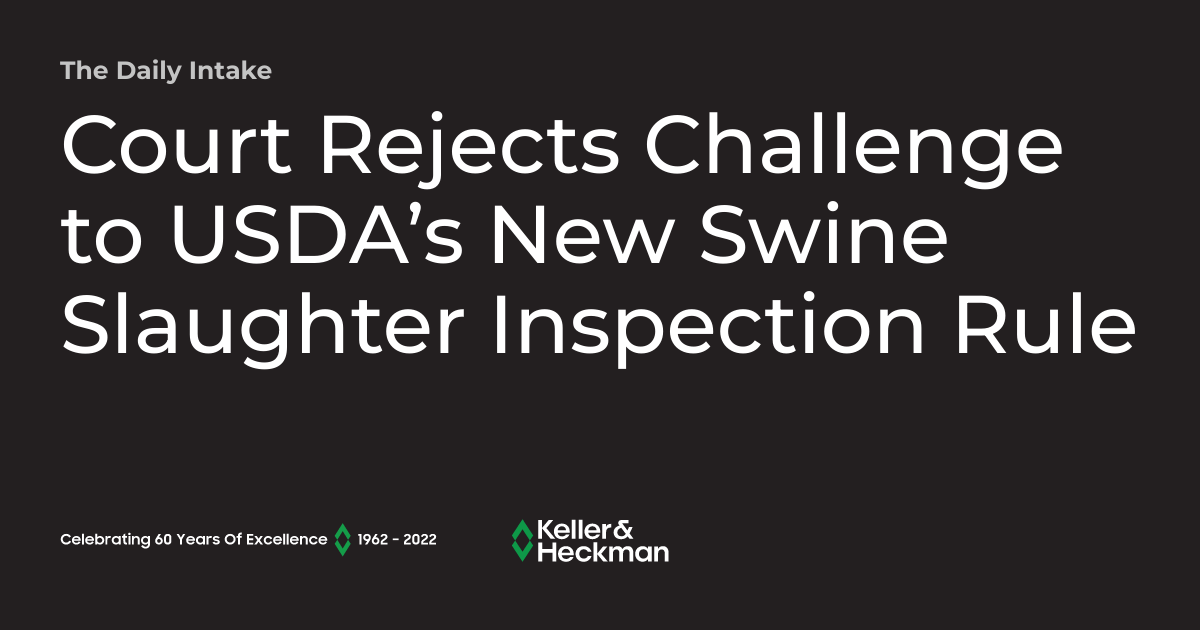 Court Rejects Challenge to USDA’s New Swine Slaughter Inspection Rule ...