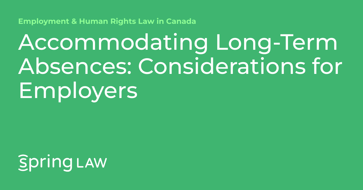 Accommodating Employees' Long-Term Absences