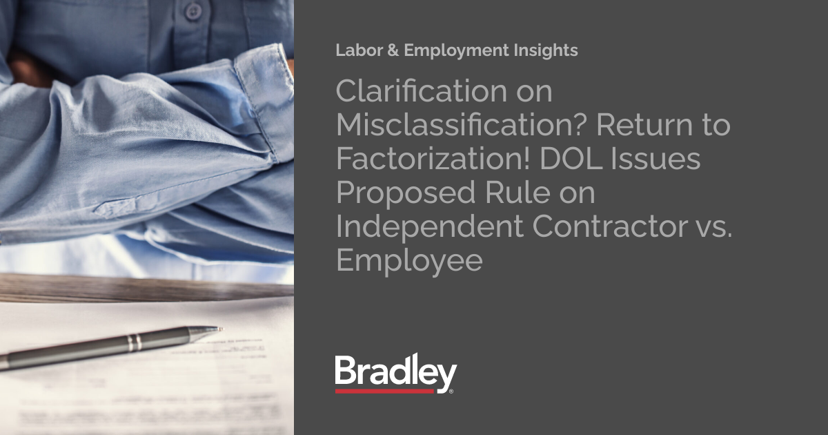 Clarification on Misclassification? Return to Factorization! DOL Issues ...