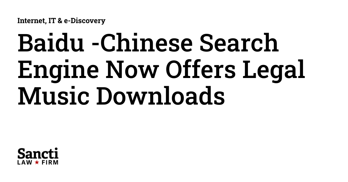 Baidu -Chinese Search Engine Now Offers Legal Music Downloads ...