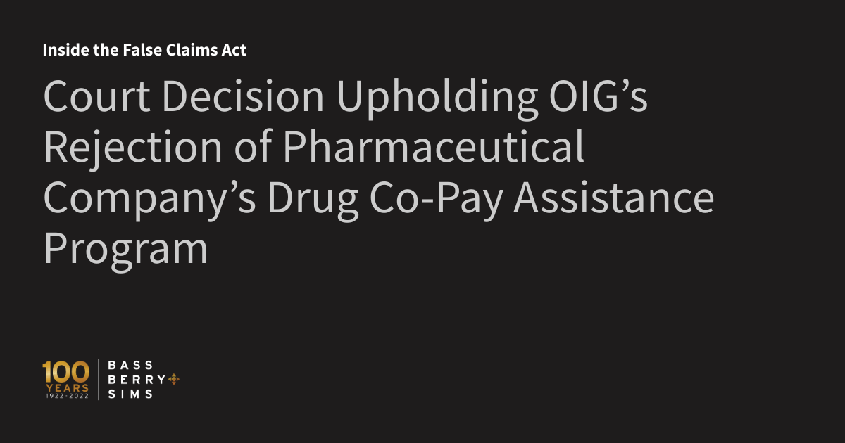 Drug Co-Pay Assistance Program Rejection