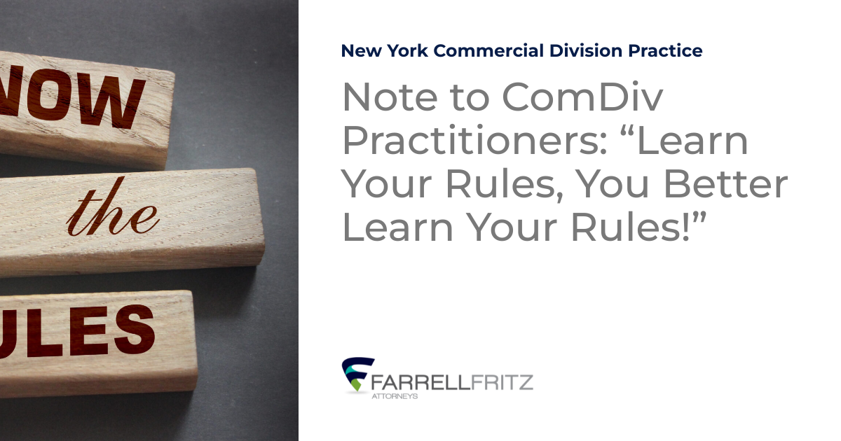 Note to ComDiv Practitioners: “Learn Your Rules, You Better Learn Your ...
