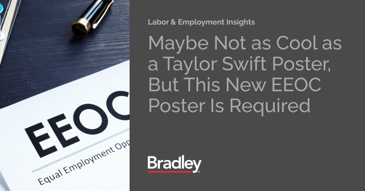 Maybe Not as Cool as a Taylor Swift Poster, But This New EEOC Poster Is ...