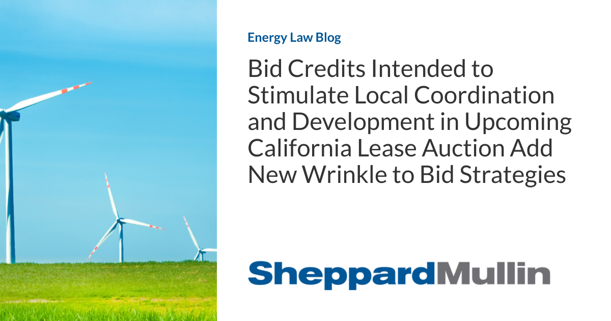 Bid Credits Intended to Stimulate Local Coordination and Development in ...
