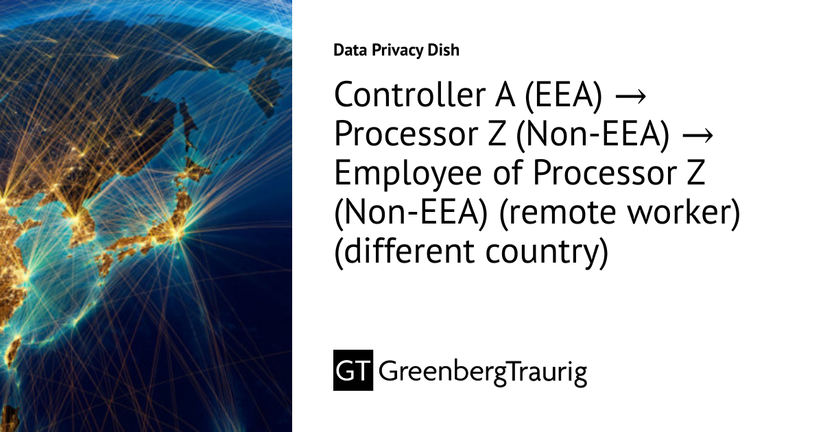 Controller A (EEA) → Processor Z (Non-EEA) → Employee of Processor Z ...