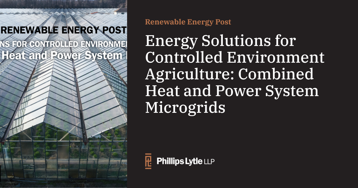 Energy Solutions for Controlled Environment Agriculture: Combined Heat and Power System ...