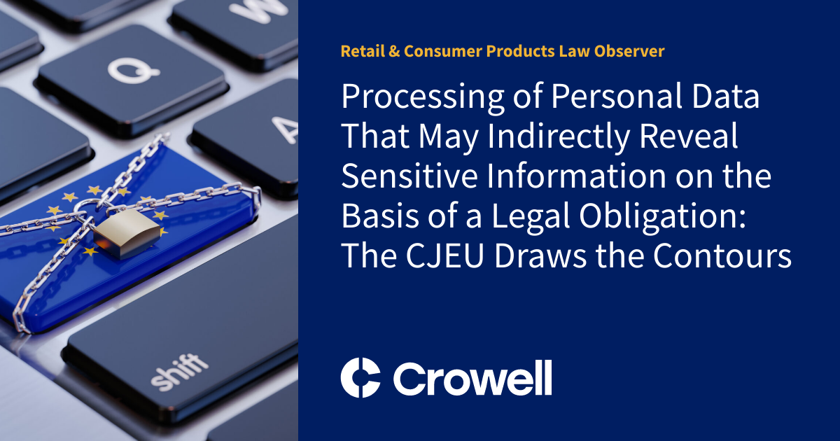 Processing of Personal Data That May Indirectly Reveal Sensitive ...