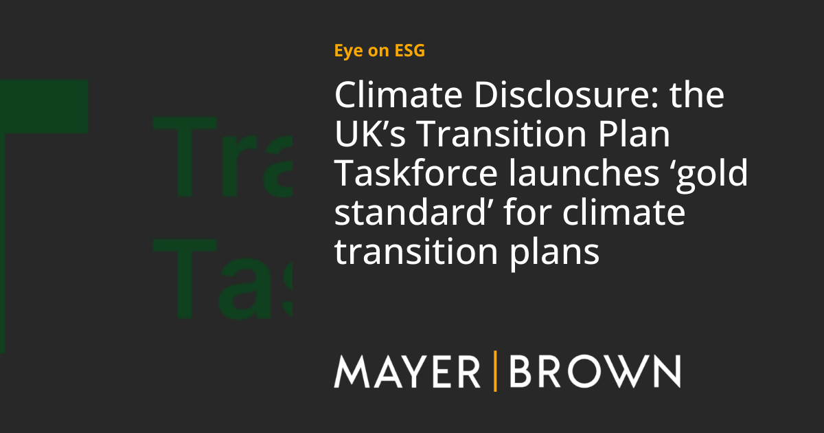 Climate Disclosure: the UK’s Transition Plan Taskforce launches ‘gold ...