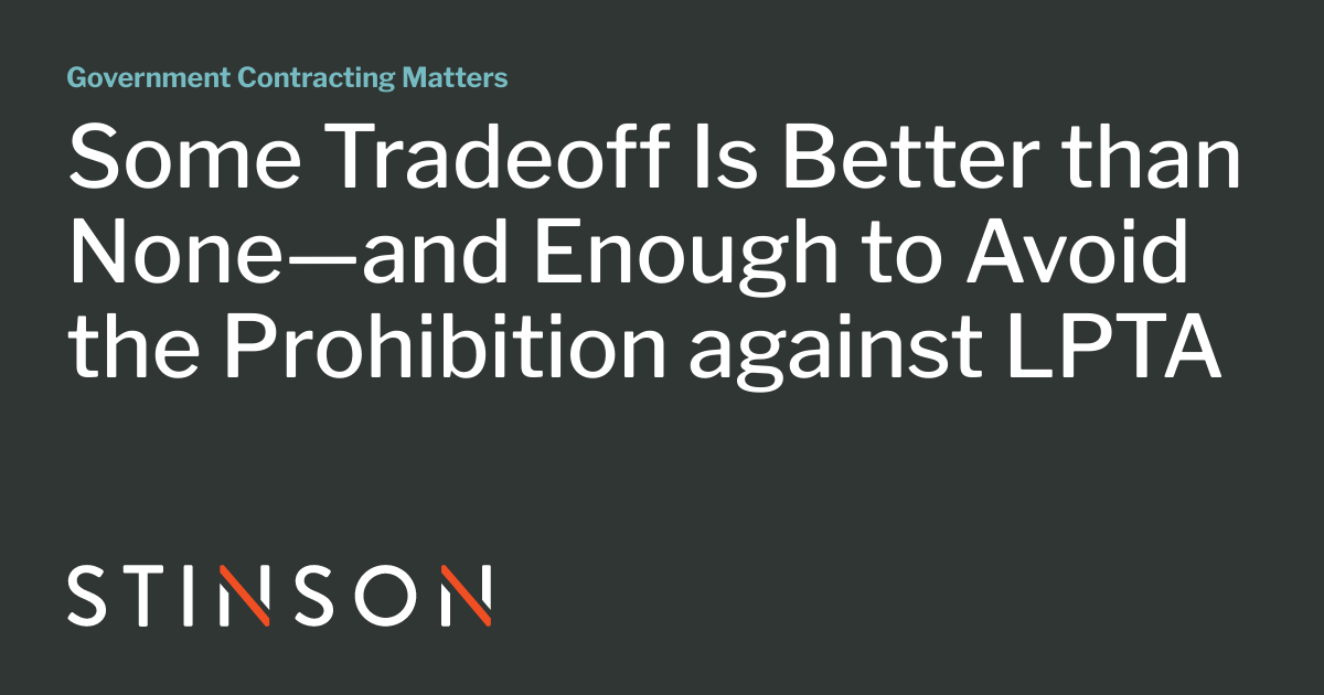 Some Tradeoff Is Better than None—and Enough to Avoid the Prohibition ...