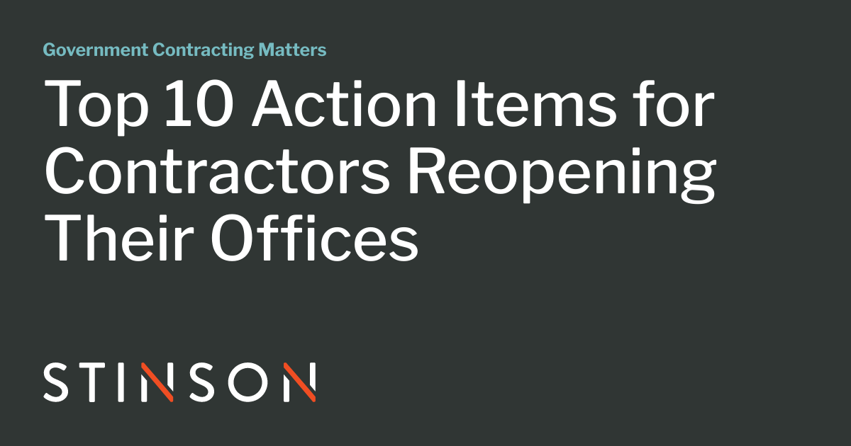 Top 10 Action Items for Contractors Reopening Their Offices ...