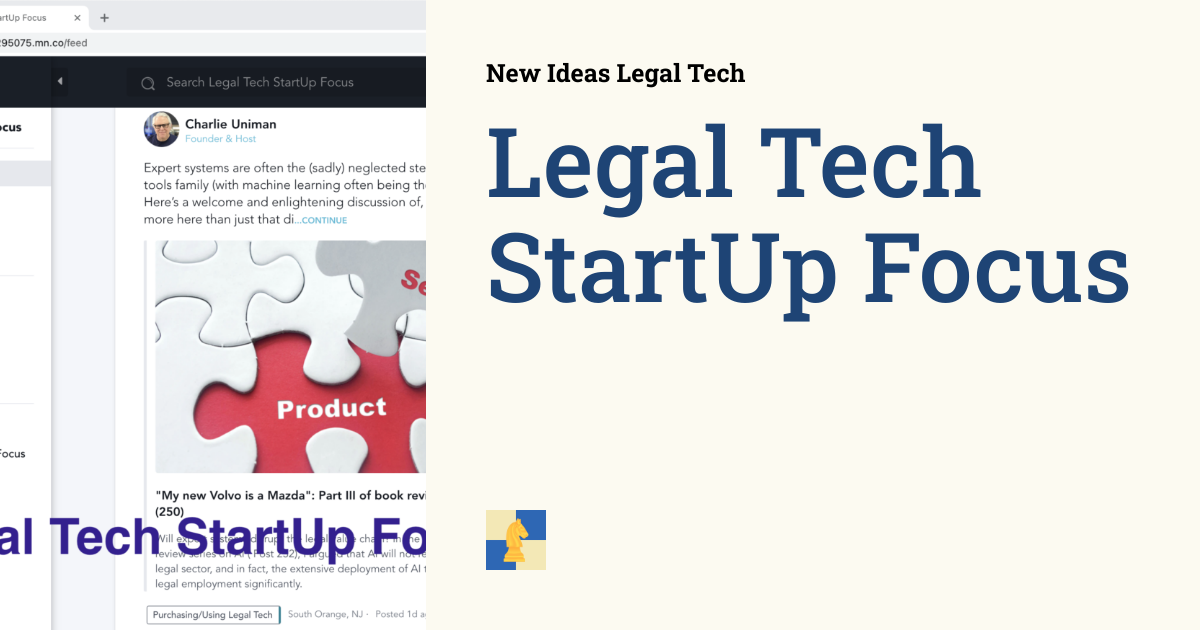 Legal Tech StartUp Focus | New Ideas Legal Tech