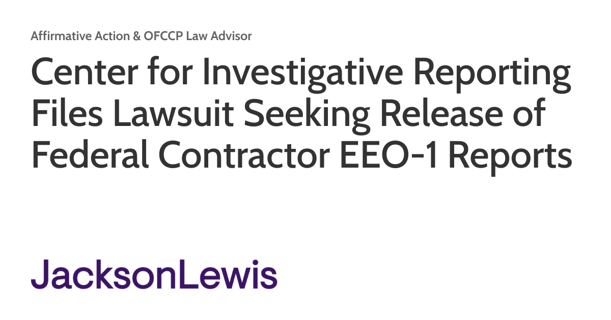 Center for Investigative Reporting Files Lawsuit Seeking Release of ...