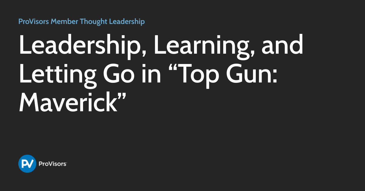 Leadership, Learning, and Letting Go in “Top Gun: Maverick” | ProVisors ...