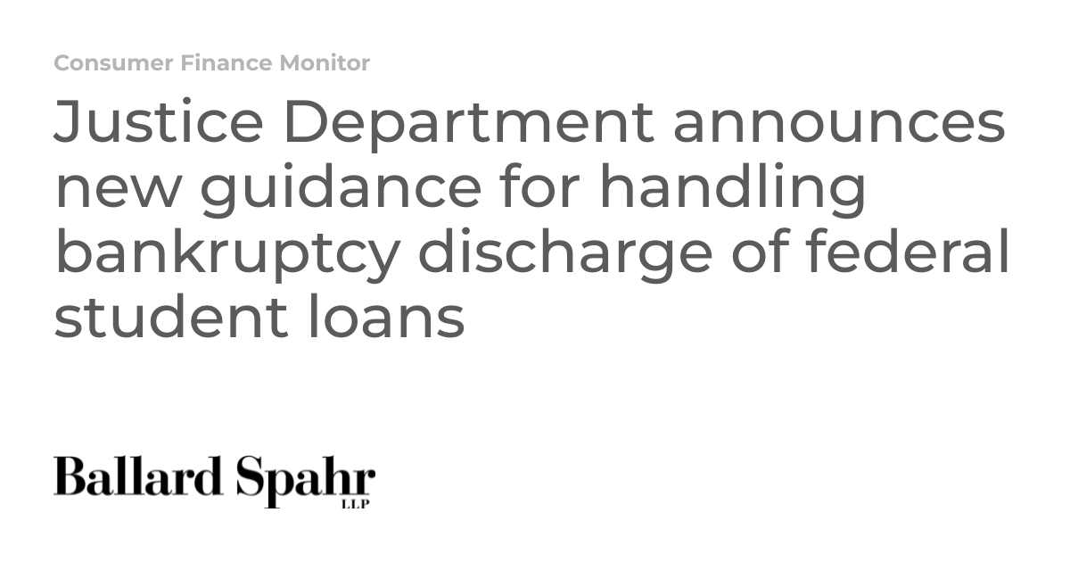 Justice Department announces new guidance for handling bankruptcy ...