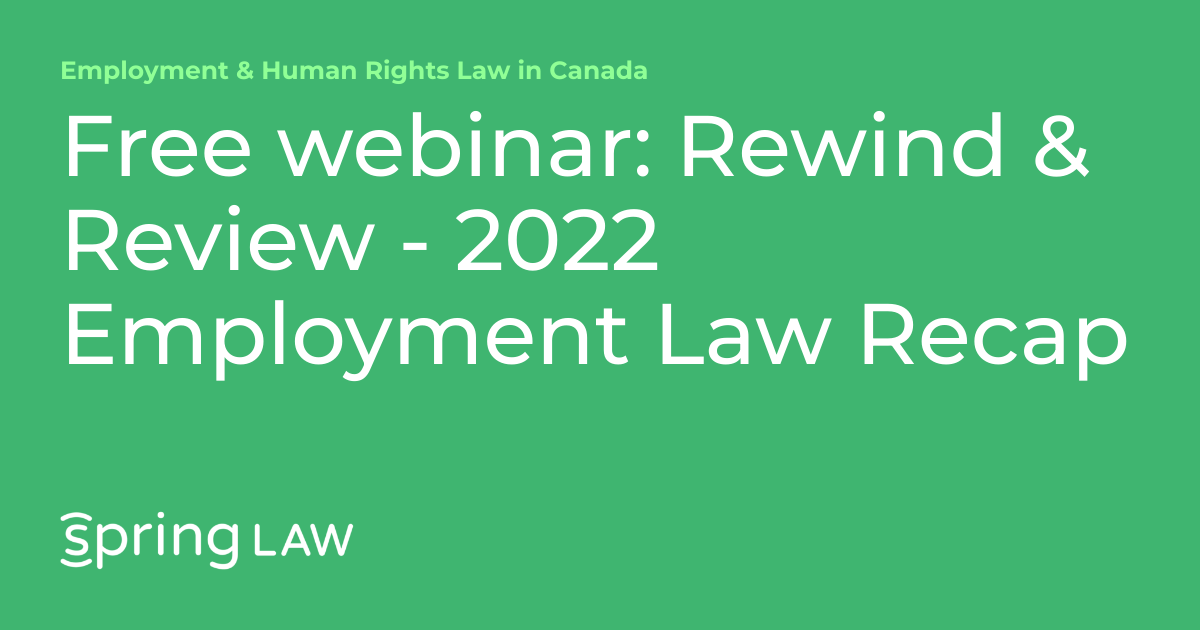 Free webinar: 2022 employment law review