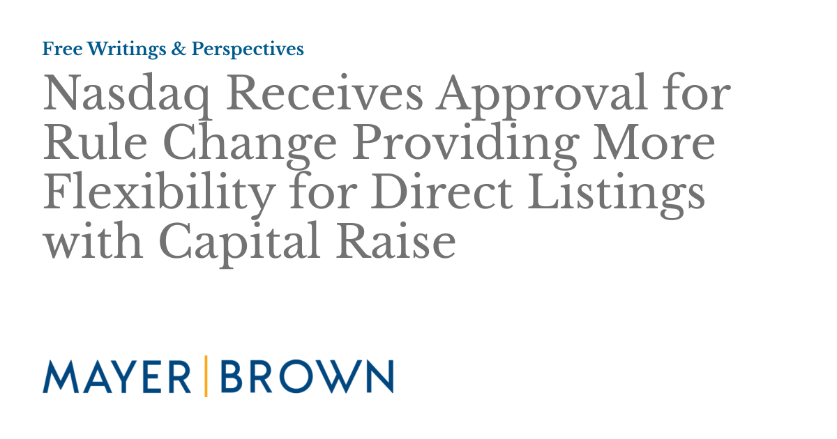 Nasdaq Receives Approval for Rule Change Providing More Flexibility for ...