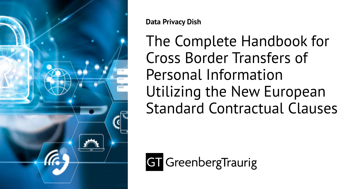 The Complete Handbook for Cross Border Transfers of Personal Information Utilizing the New ...