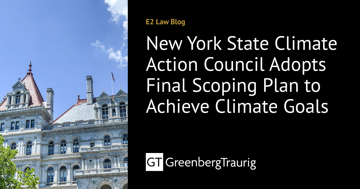 New York State Climate Action Council Adopts Final Scoping Plan to ...